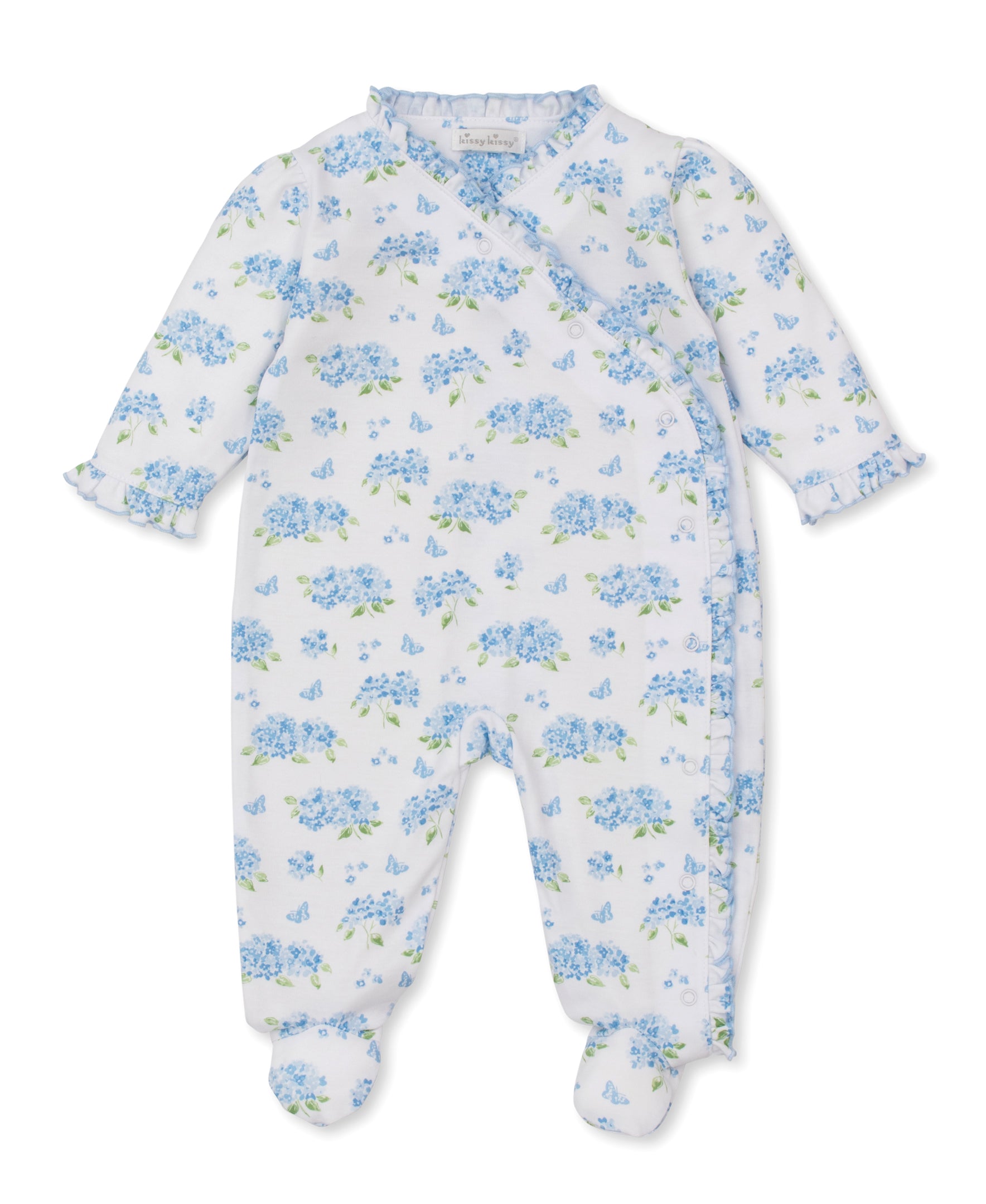 Heavenly Hydrangeas Kimono Button Pajamas – Little Avriett Baby ...